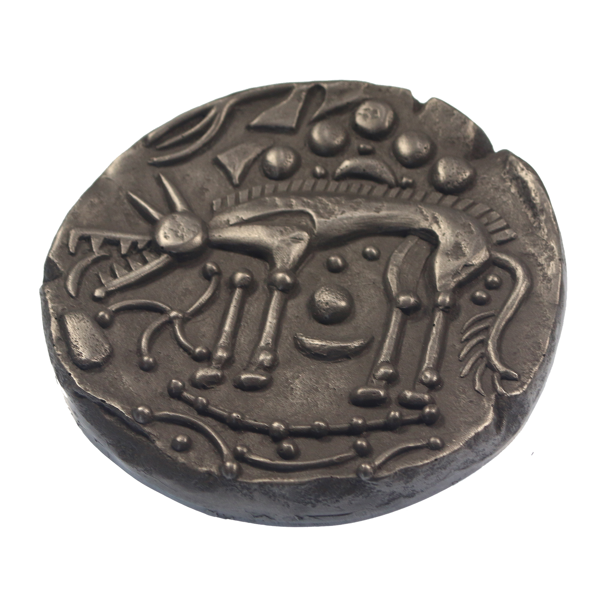 Iceni Wolf Coin Plaque (Metal Finish) – History Bonkers.